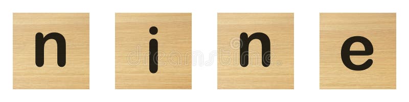 Nine word with wood blocks stock photo. Image of eight - 342400162