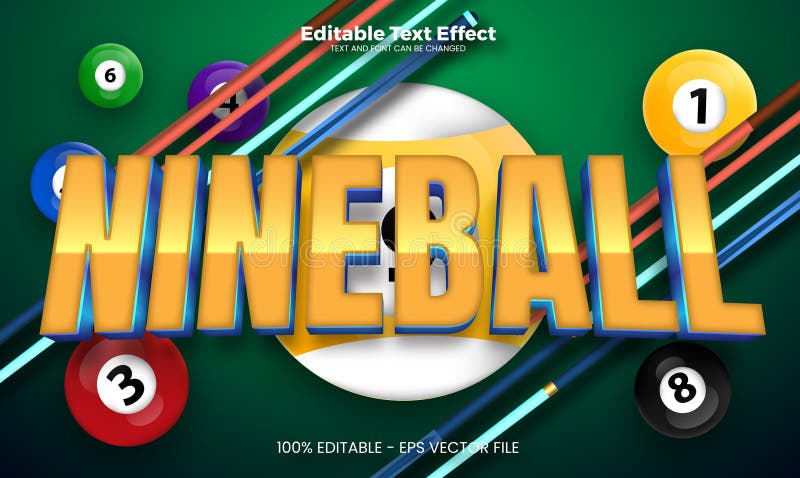 Nineball Billiard Editable Text Effect in Modern Trend Style Stock ...