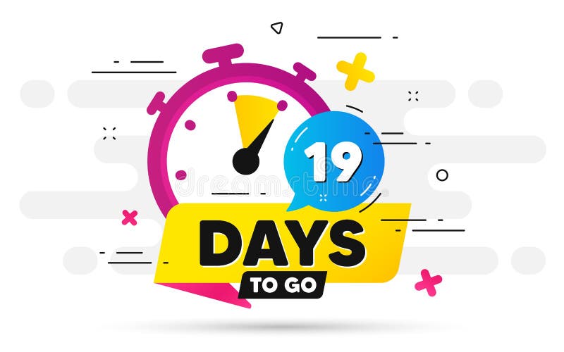 Nineteen Days Left Icon. 19 Days To Go. Vector Stock Vector ...