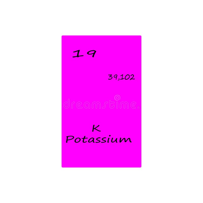 Nineteen 19 K Icon. Potassium Element Display. Number 39 Point 102 ...