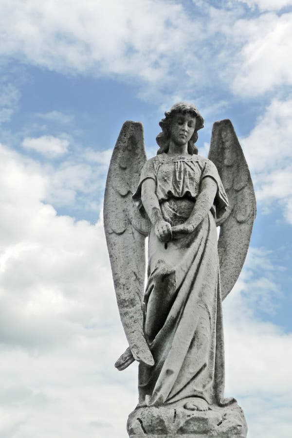 Mourning Angel Sitting on Mausoleum on Cemetery Cimitero Monumentale ...