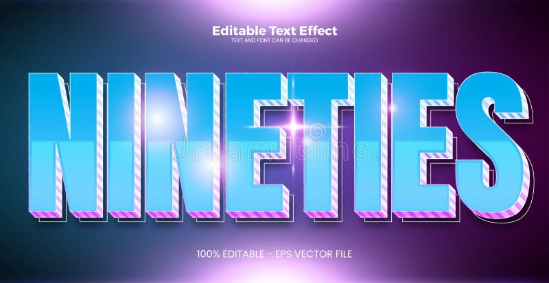 Nineties Editable Text Effect in Modern Trend Style Stock Photo - Image ...