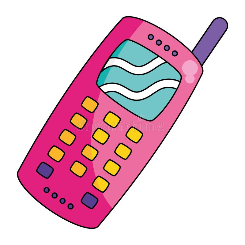 Nineties Pop Art Style Phone Stock Vector - Illustration of isolated ...