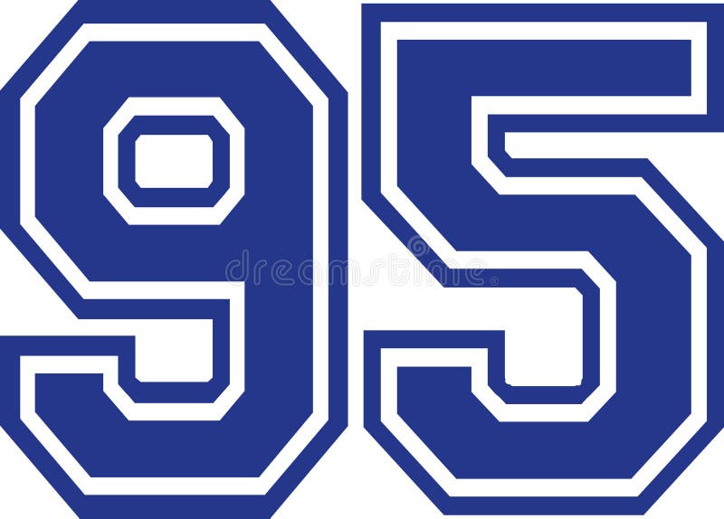 Ninety-five College Number 95 Stock Illustration - Illustration of ...