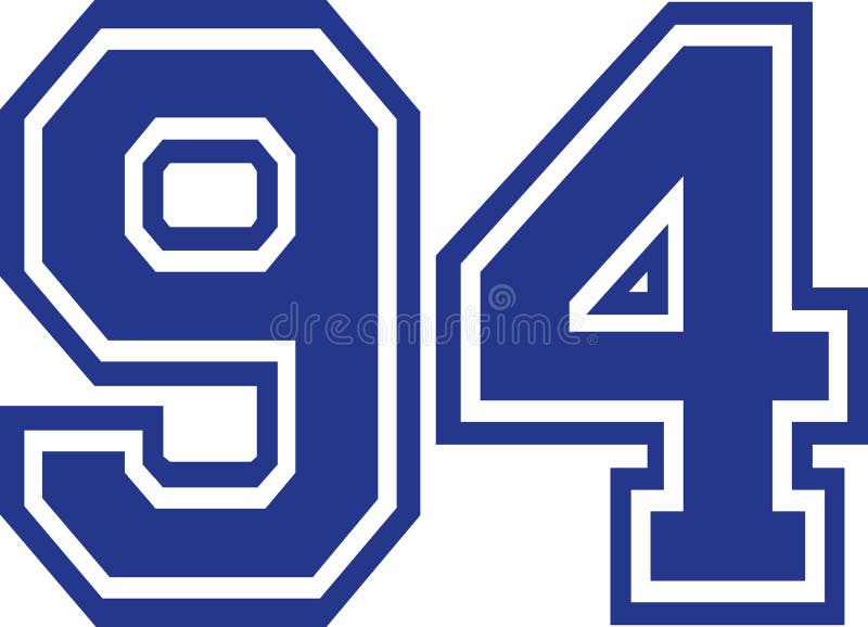 Ninety-four College Number 94 Stock Illustration - Illustration of ...