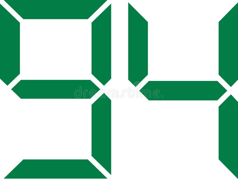 Ninety-Four Digital Number 94 Stock Vector - Illustration of numeral ...