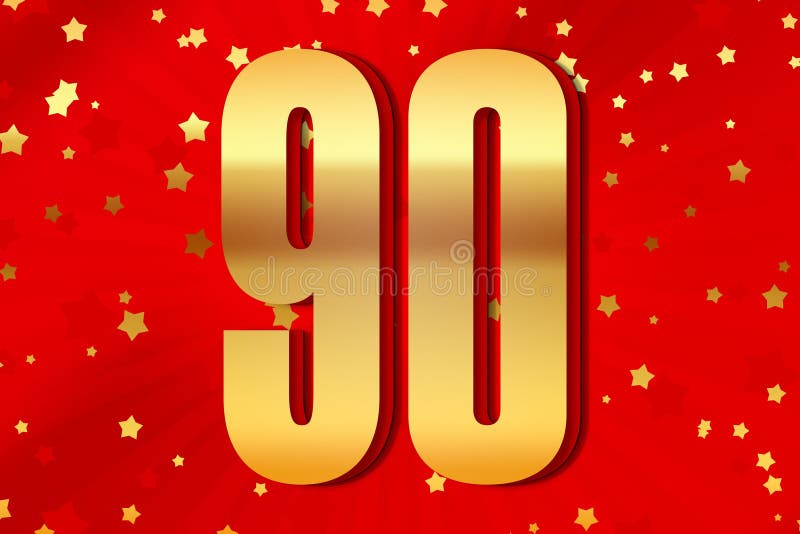 90 Ninety Gold Number Count Template Poster. Letter Abstract Stock ...