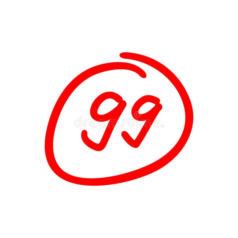 Ninety Nine Points Illustration, 99 Points Final Exam Score - Vector ...