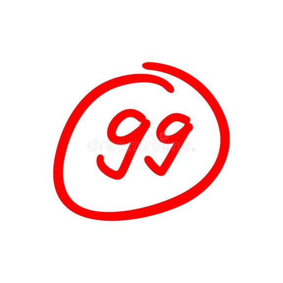 Ninety Nine Points Illustration, 99 Points Final Exam Score - Vector ...