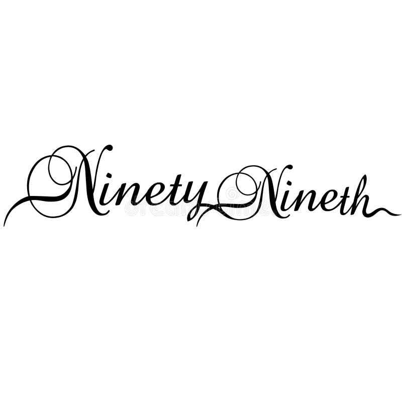 Ninety Ninth Minimalist Lettering Stock Illustration - Illustration of ...