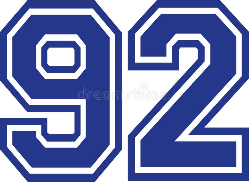 Ninety-two College Number 92 Stock Vector - Illustration of numeric ...