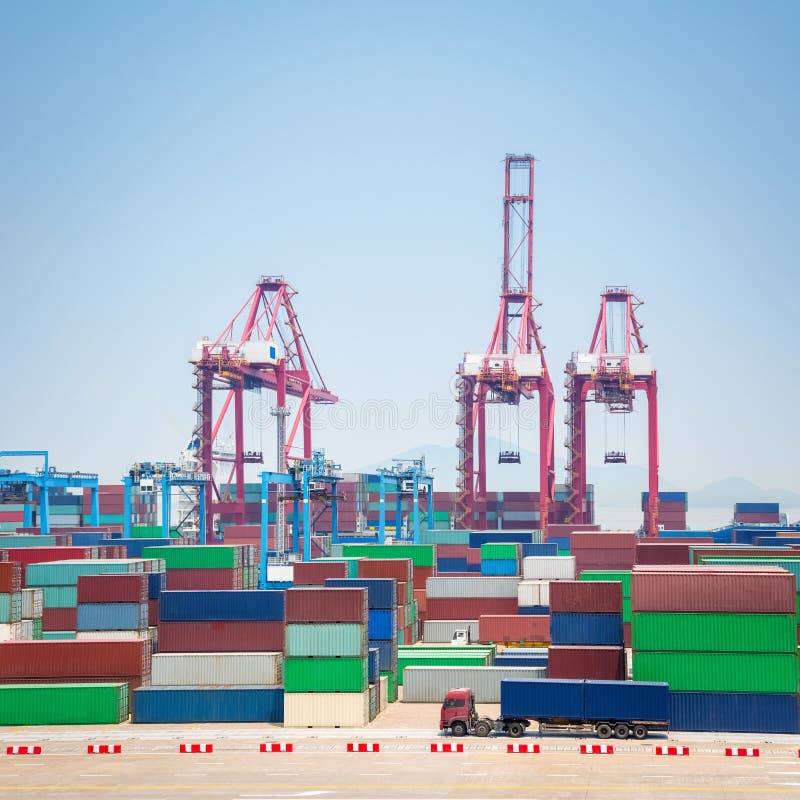 Port of ningbo stock photo. Image of berth, cargo, ningbo - 97827020