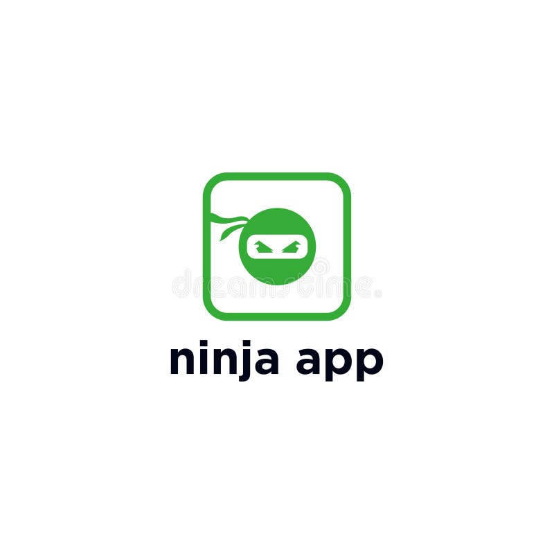 Ninja App Icon Logo Design Concept Vector Stock Vector - Illustration ...