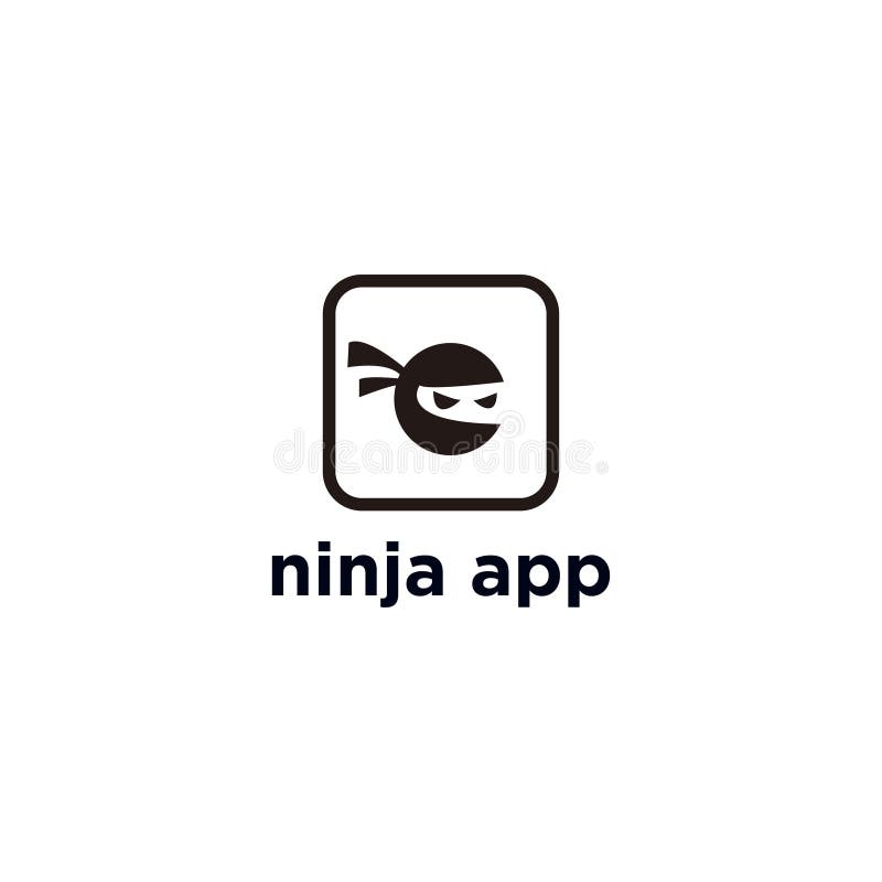 Ninja App Icon Logo Design Concept Vector Stock Vector - Illustration ...