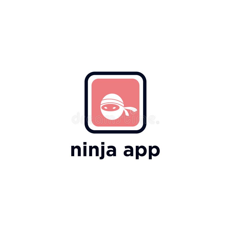 Ninja App Icon Logo Design Concept Vector Stock Vector - Illustration ...
