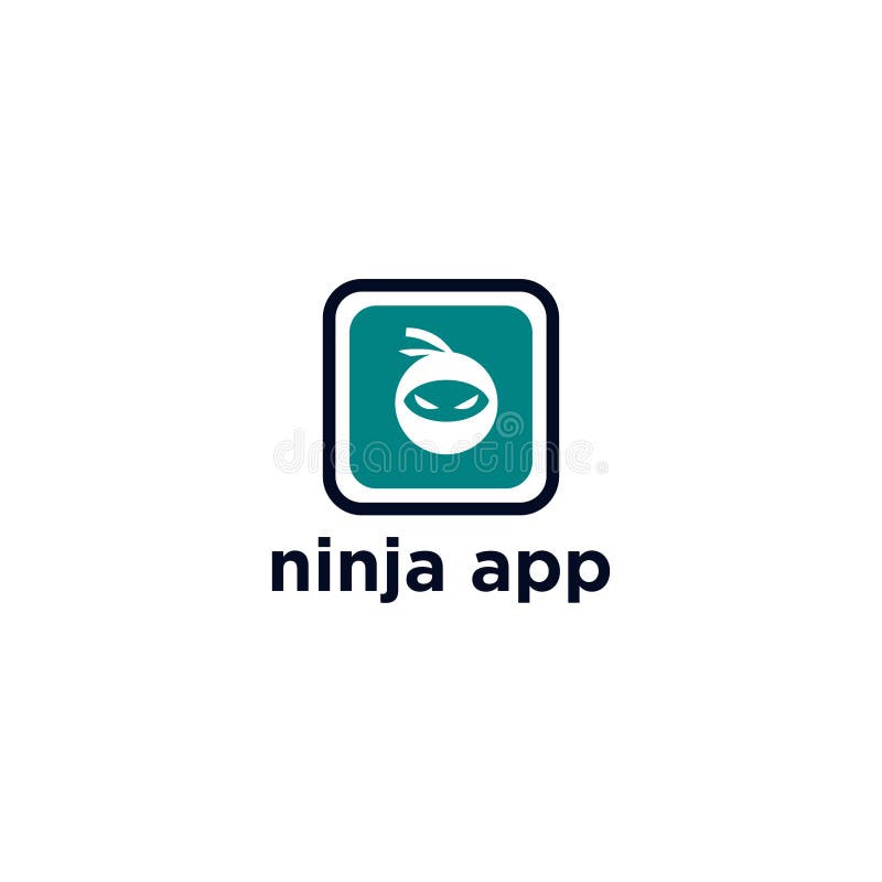 Ninja App Icon Logo Design Concept Vector Stock Vector - Illustration ...