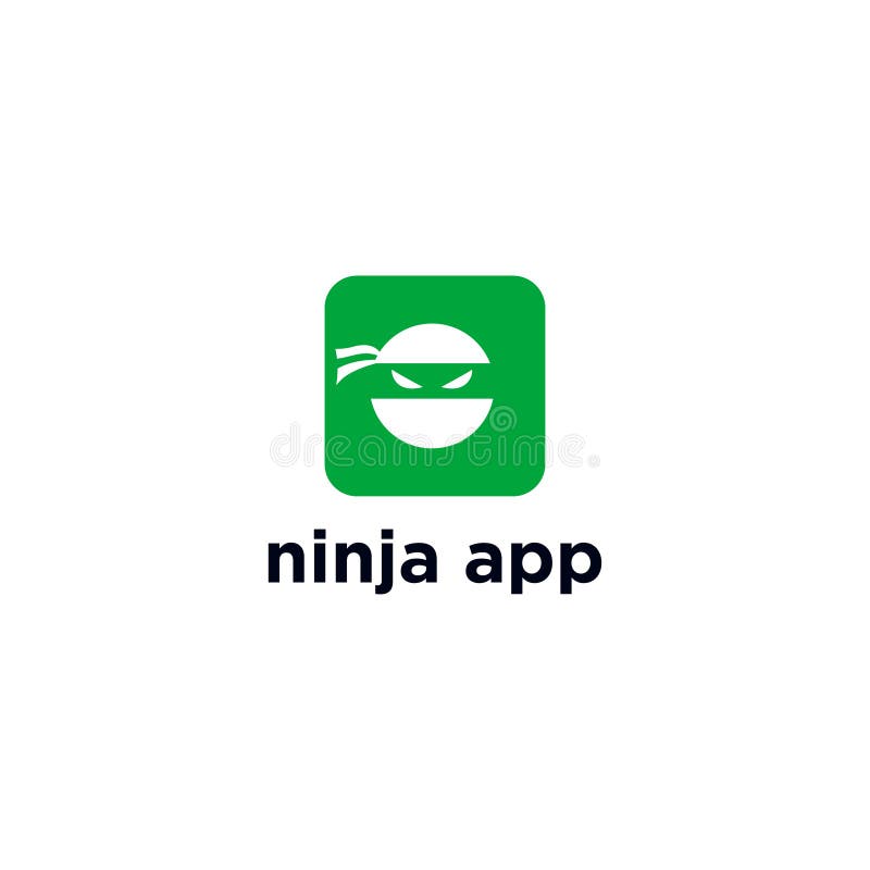 Ninja App Icon Logo Design Concept Vector Stock Vector - Illustration ...