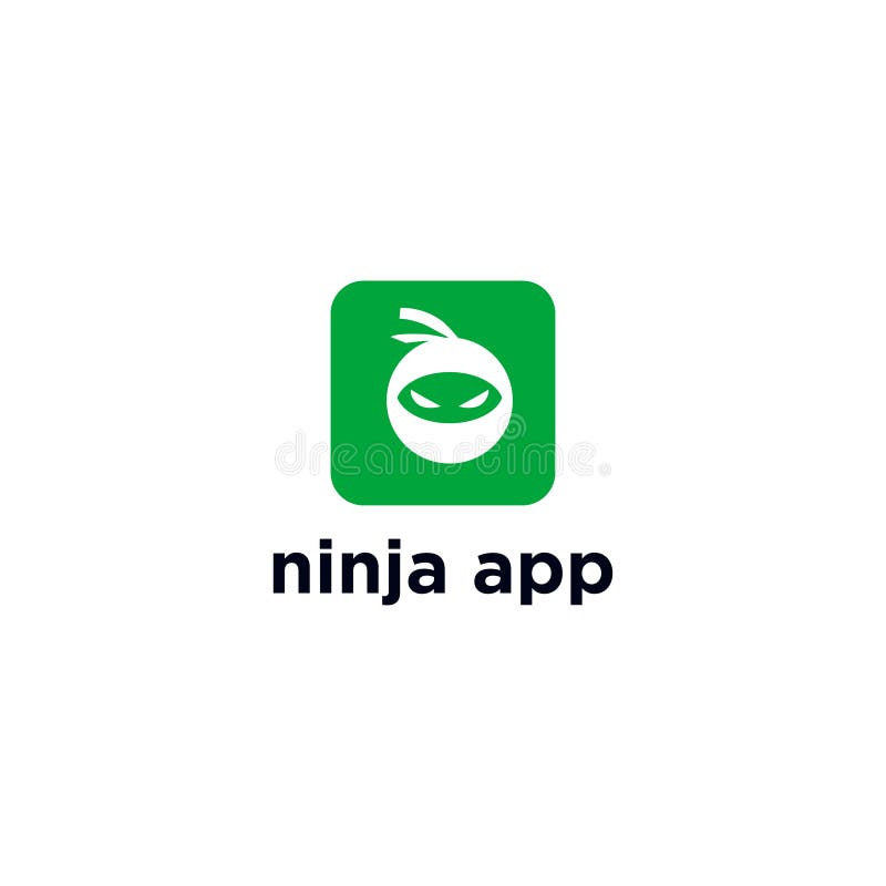 Ninja App Icon Logo Design Concept Vector Stock Vector - Illustration ...