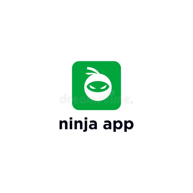Ninja App Icon Logo Design Concept Vector Stock Vector - Illustration ...