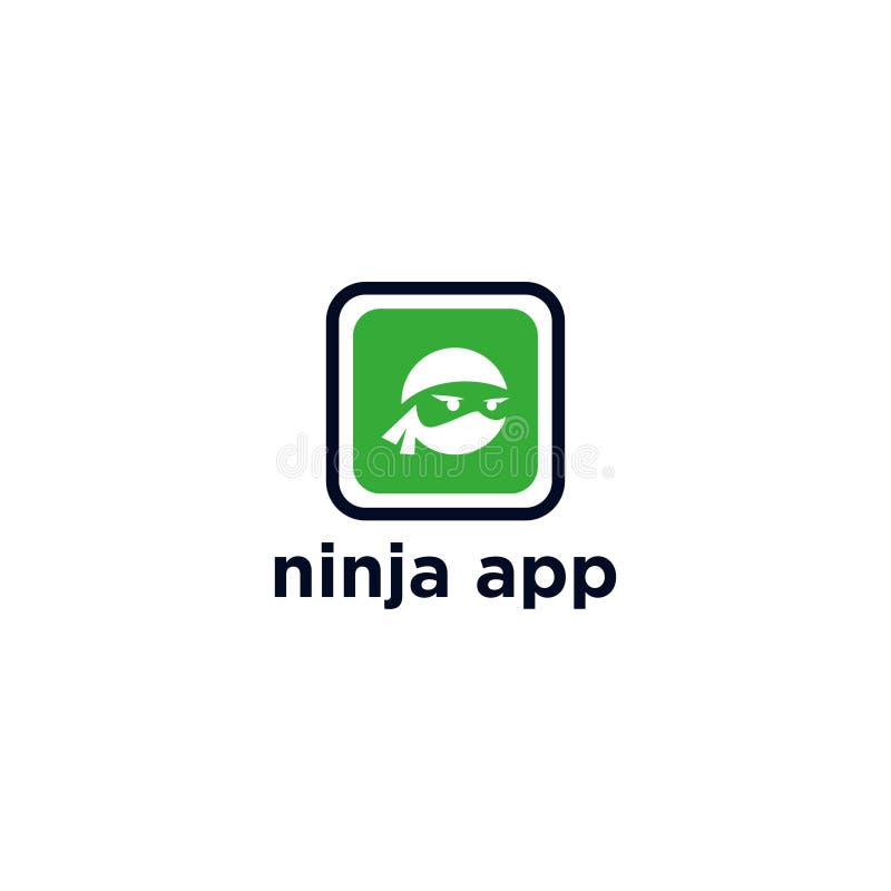 Ninja App Icon Logo Design Concept Vector Stock Vector - Illustration ...