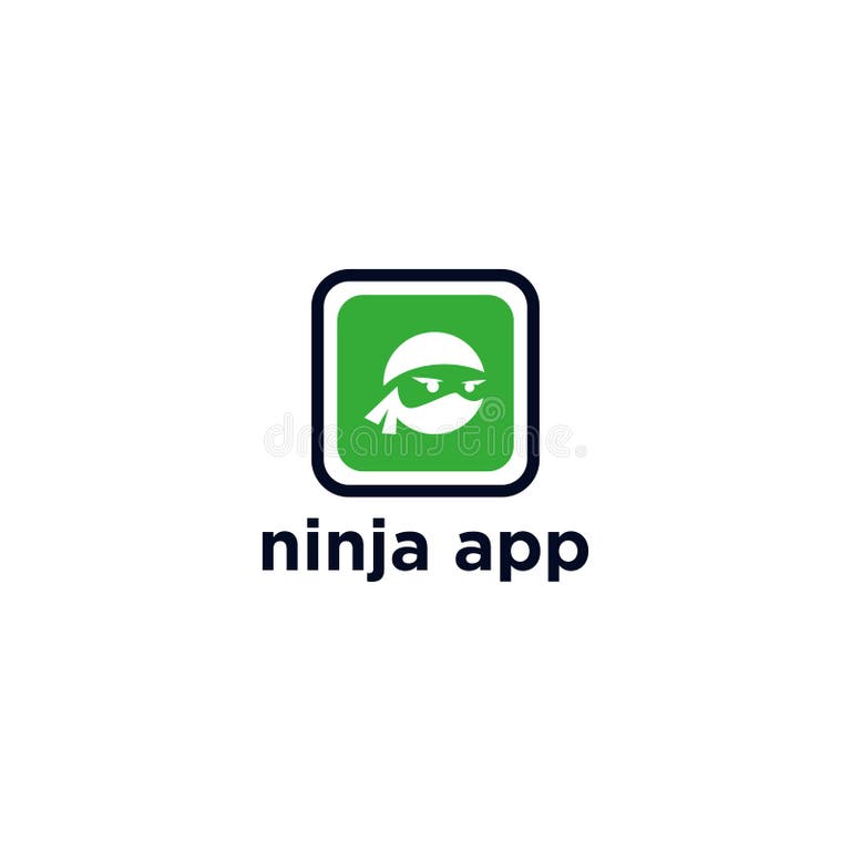 Ninja App Icon Logo Design Concept Vector Stock Vector - Illustration ...