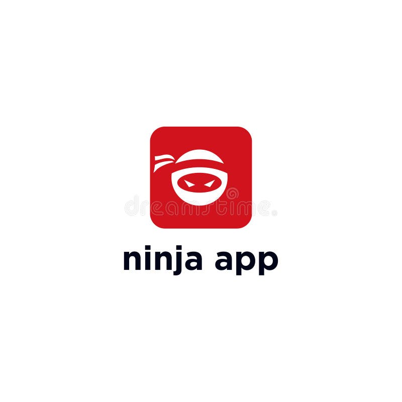 Ninja App Icon Logo Design Concept Vector Stock Vector - Illustration ...