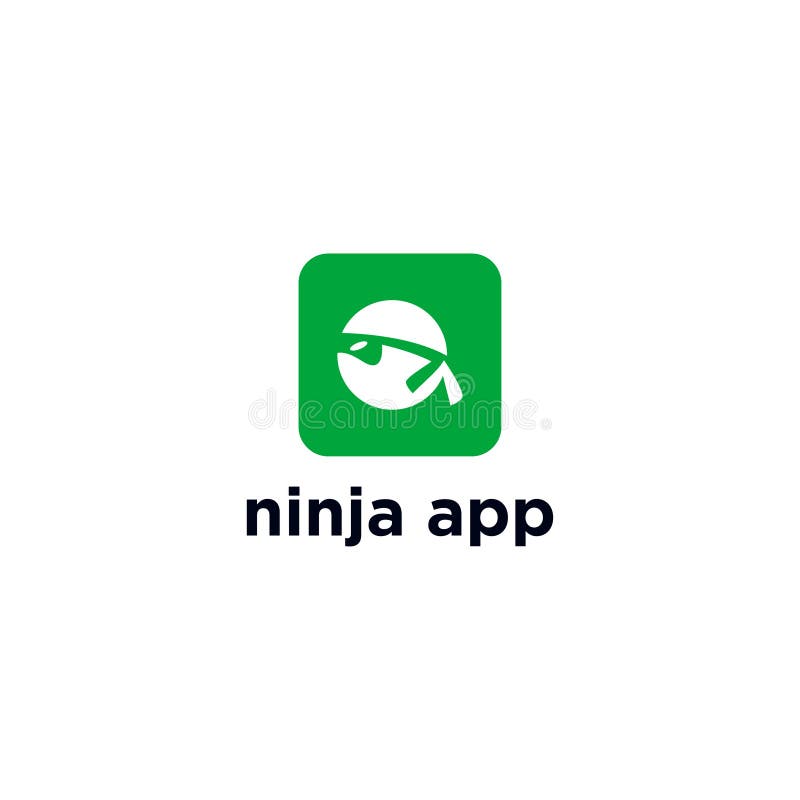 Ninja App Icon Logo Design Concept Vector Stock Vector - Illustration ...
