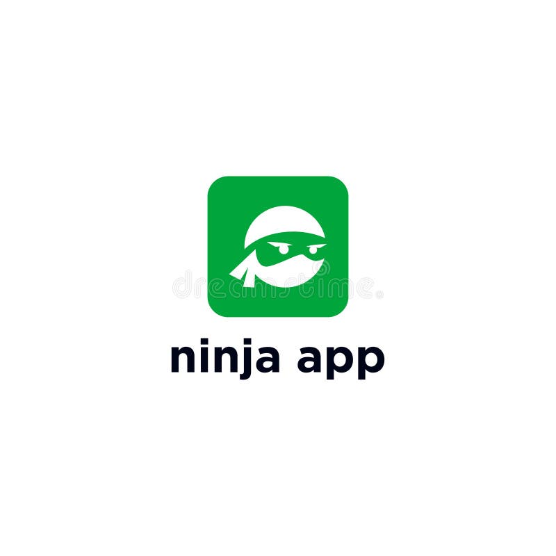 Ninja App Icon Logo Design Concept Vector Stock Vector - Illustration ...