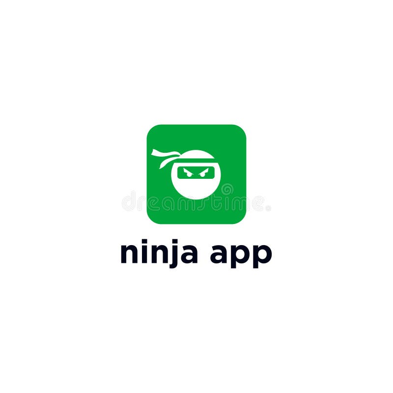Ninja App Icon Logo Design Concept Vector Stock Vector - Illustration ...