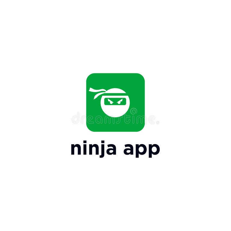 Ninja App Icon Logo Design Concept Vector Stock Vector - Illustration ...