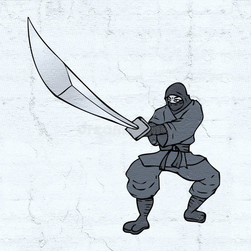Ninja attack stock illustration. Illustration of cartoon - 82645267