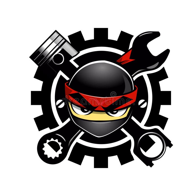 Ninja Auto parts logo stock vector. Illustration of angry - 69939907