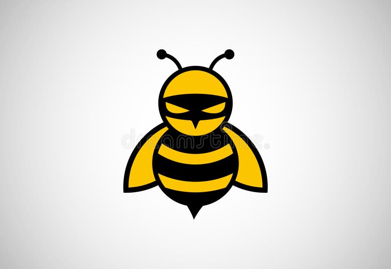 Ninja Bee Logo Design Vector Template Stock Vector - Illustration of ...