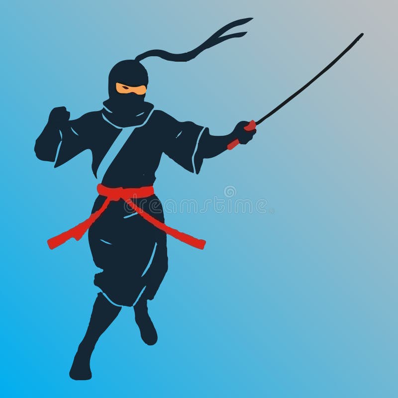 A Ninja Character with a Sword and Mask Illustration Stock Vector ...