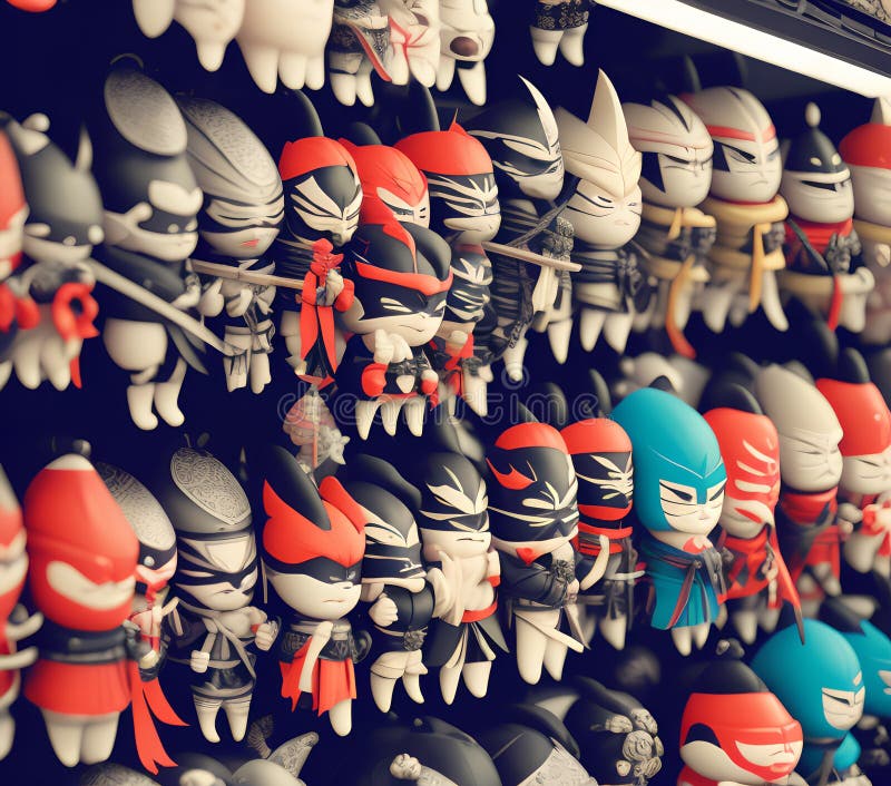 Ninja Characters in Store Market, Generative AI Illustration Stock ...