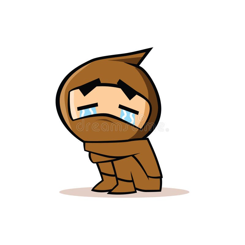 Ninja Crying. Vector Illustration Decorative Design Stock Vector ...