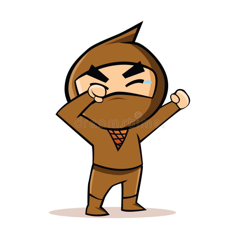 Ninja Crying. Vector Illustration Decorative Design Stock Vector ...
