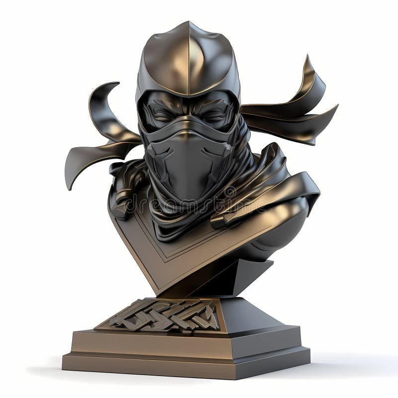 Ninja 3D Trophy. Generative AI Stock Illustration - Illustration of ...