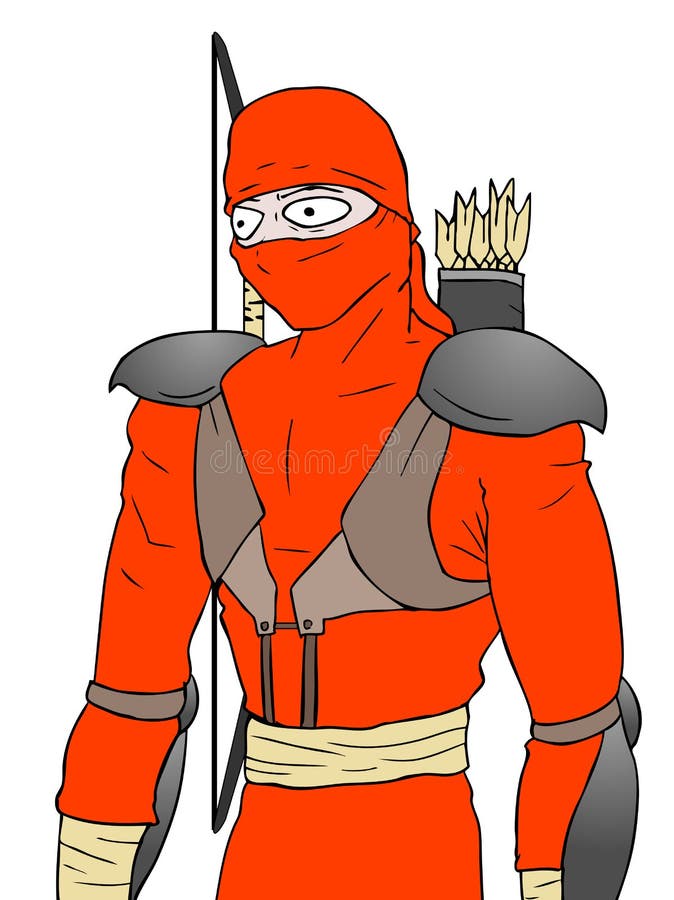 Red ninja draw stock vector. Illustration of hazard - 112350137