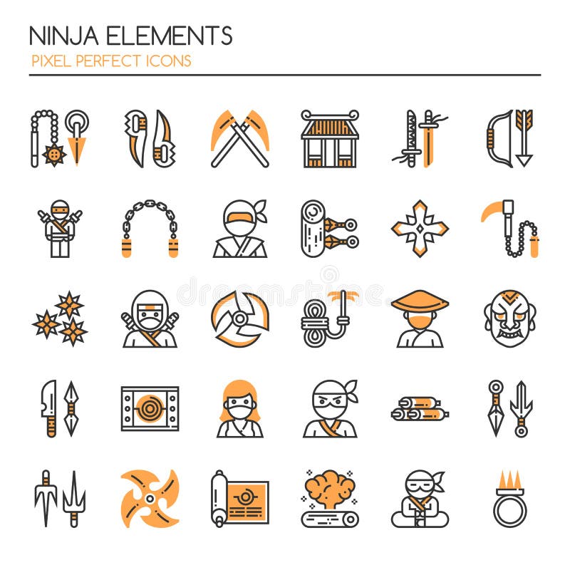 Ninja Elements stock vector. Illustration of attack - 100625626
