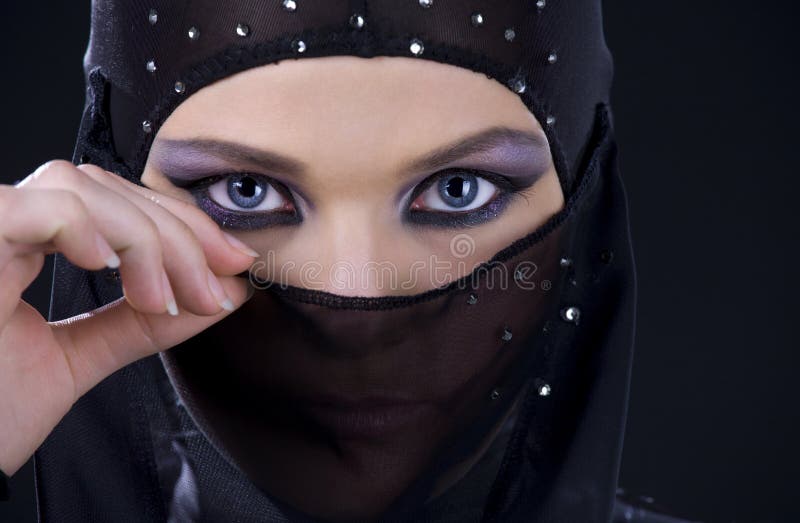 Ninja face stock image. Image of eyed, dark, exotic, beauty - 10542591