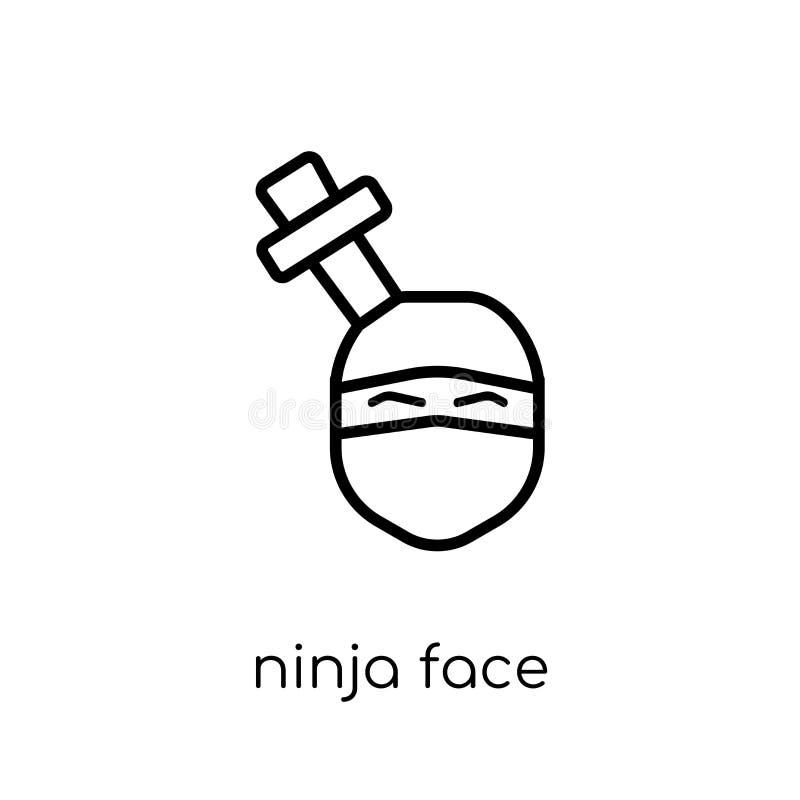 Ninja Face Icon Trendy Modern Flat Linear Vector Ninja Face Icon On White Background From Thin