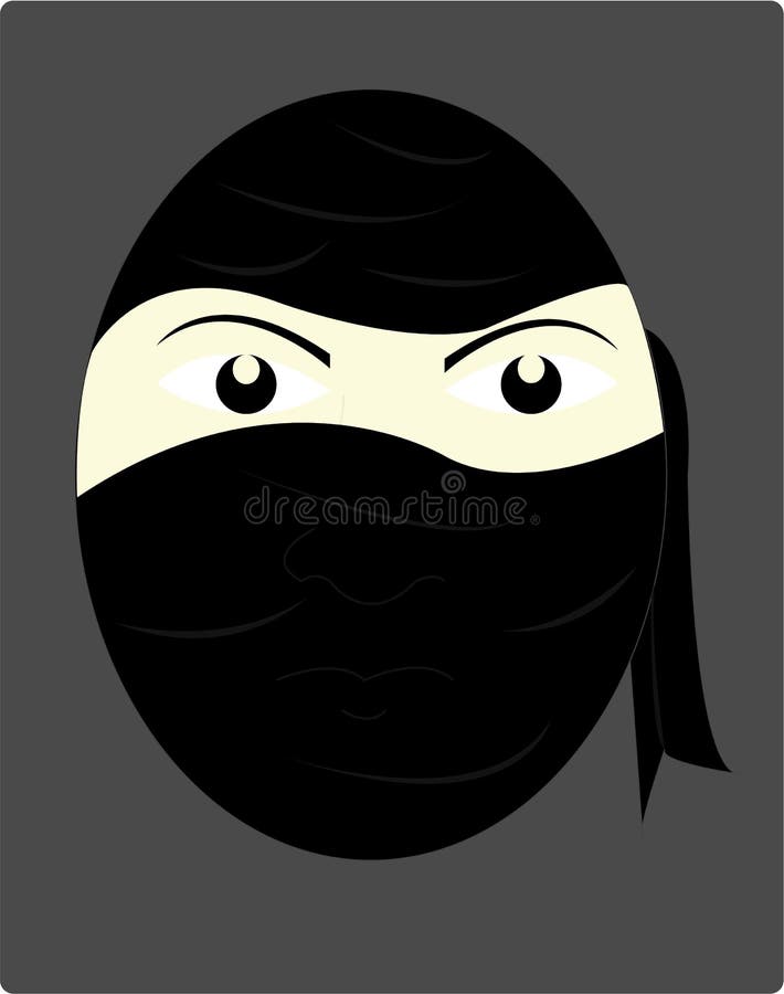 Ninja face stock vector. Illustration of self, nose, ninja - 63126672