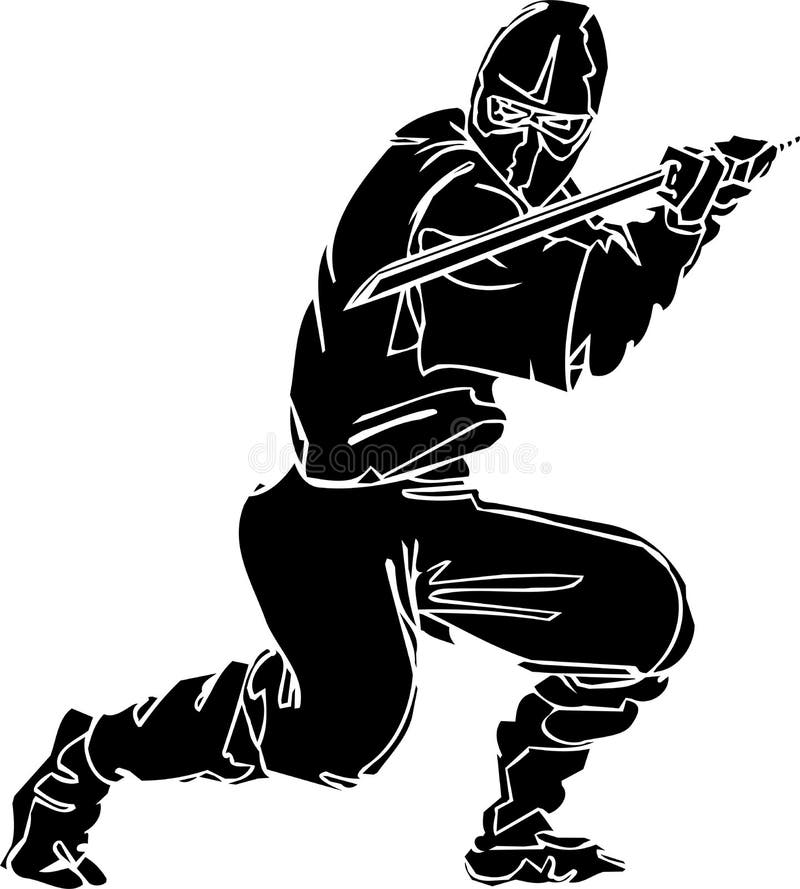Ninja Shadow Silhouette Vector Stock Vector - Illustration of people ...