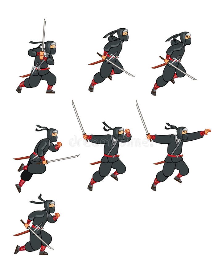 Ninja Game Sprite stock illustration. Illustration of gangster - 54155040