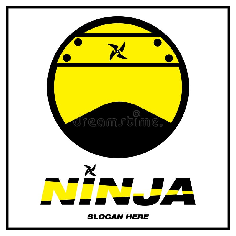 Ninja Head Emoticon Illustration Vector Design in Faceless Style. Stock ...