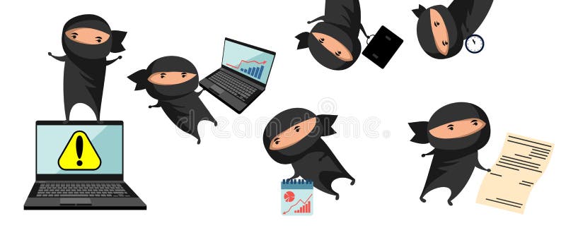 Ninja Business Man stock vector. Illustration of criminal - 10619166