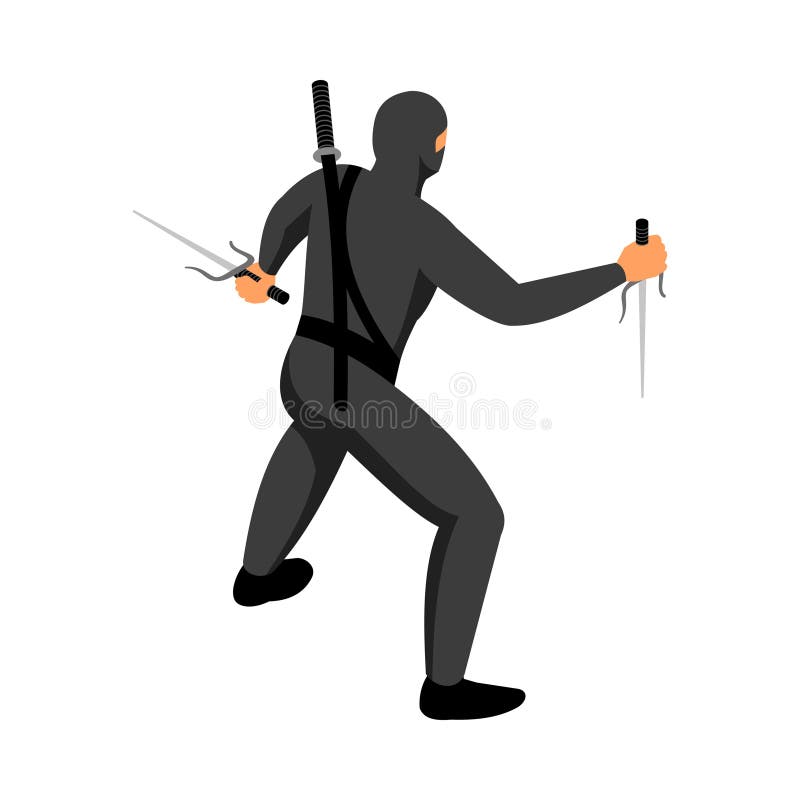 Ninja Isometric Illustration Stock Vector - Illustration of costume ...