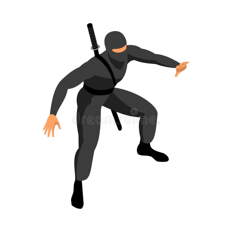 Ninja Isometric Illustration Stock Vector - Illustration of ninja ...