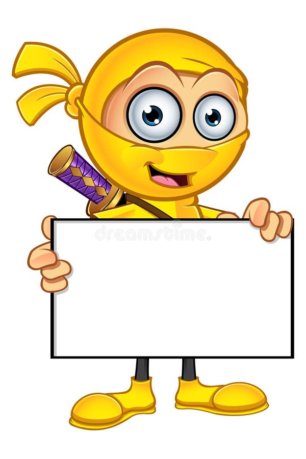 Ninja jaune Character illustration de vecteur. Illustration du ...